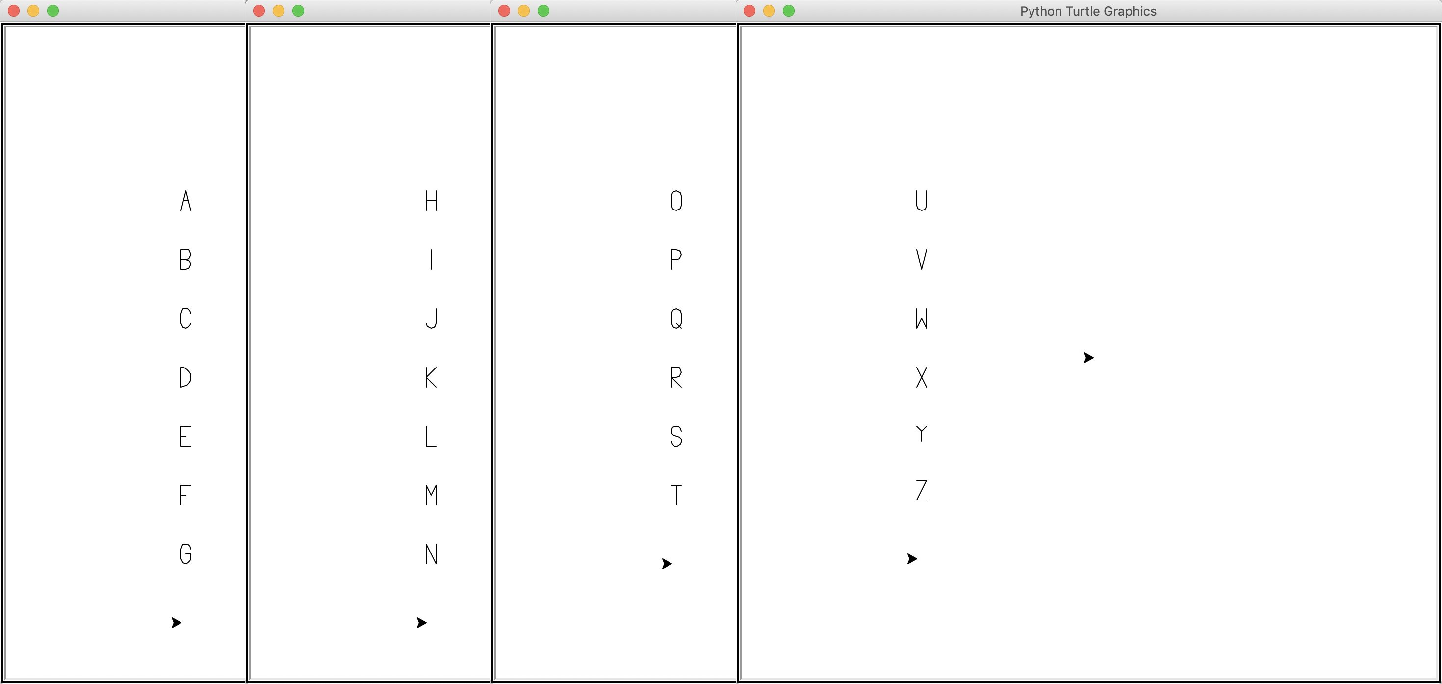 《Think Python》练习 4-4：用函数画大写字母表_think python 第四-CSDN博客