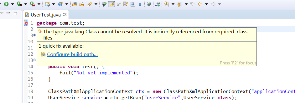The type java.lang.String cannot be resolved. It is indirectly referenced from required .class ...