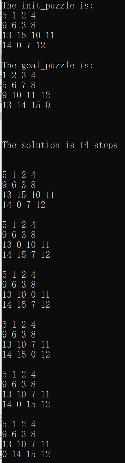 AI作业-IDA*-15-puzzle（UVA 10181）_15 puzzle 算法-CSDN博客