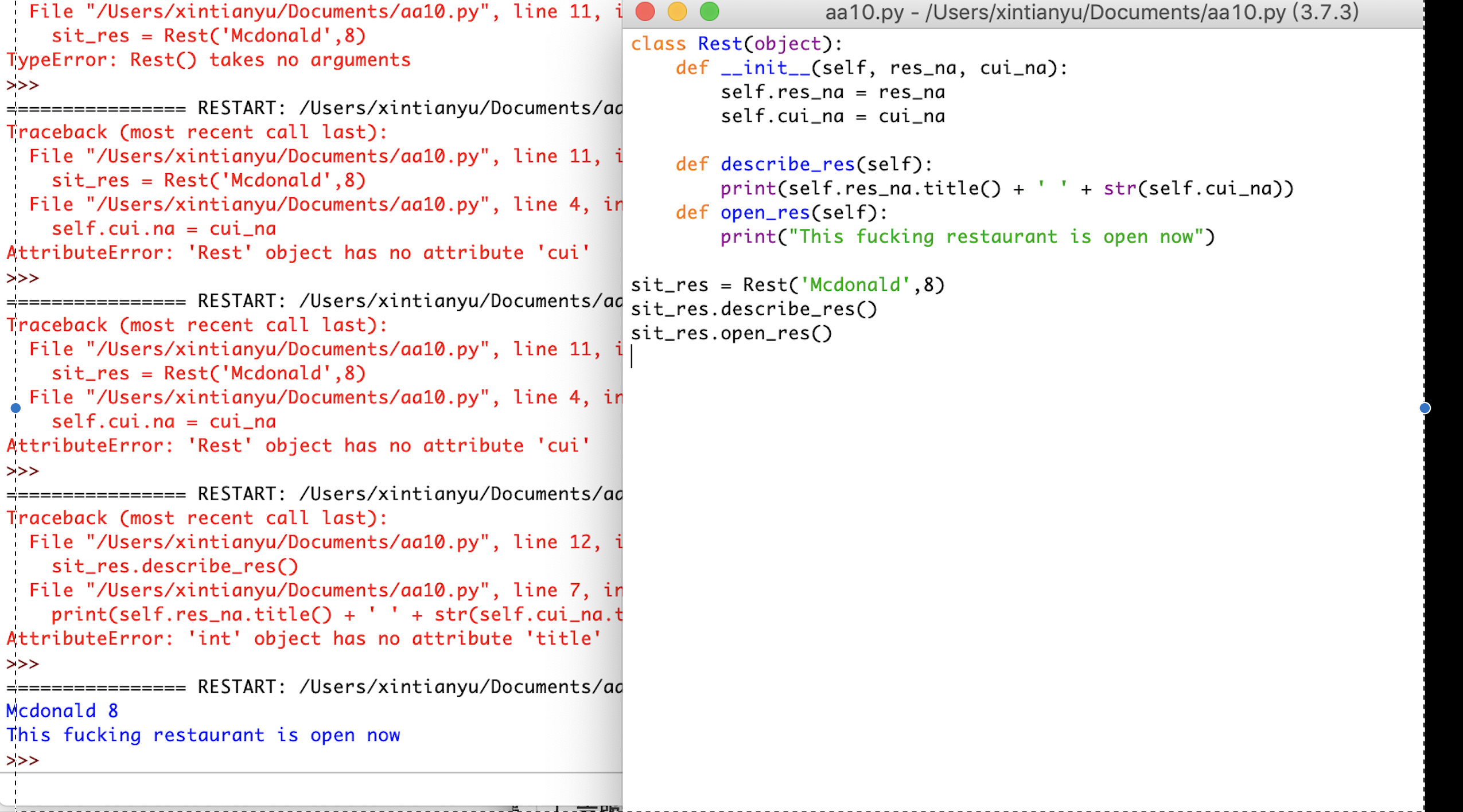 python-dog-take-no-argument