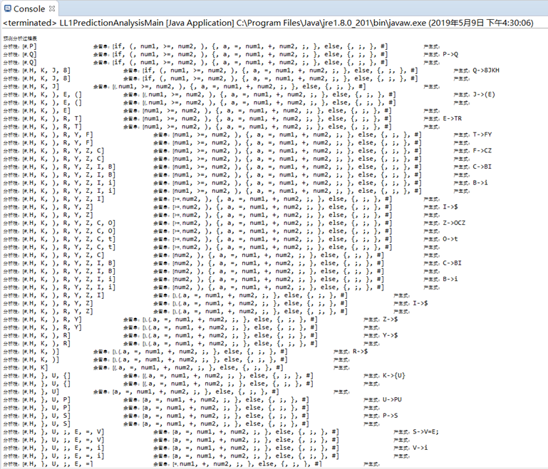 java实现LL(1)文法分析，if语句识别，赋值语句识别_if条件语句的ll1文法-CSDN博客