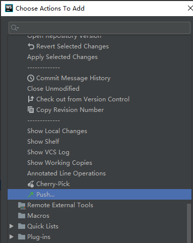 IDEA系列软件给GIT增加push按钮（WebStorm，PyCharm，goland 通用）_webstorm编辑器没有push图标-CSDN博客