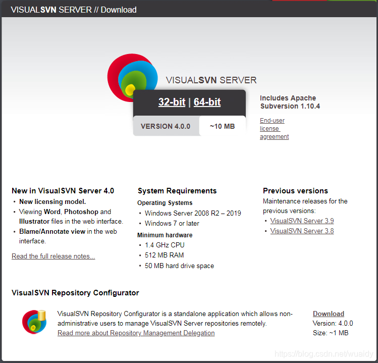 Visualsvn服务端和tortoisesvn客户端图文安装使用教程w10 Visualsvn Server 520 X64 如果使用 Csdn博客