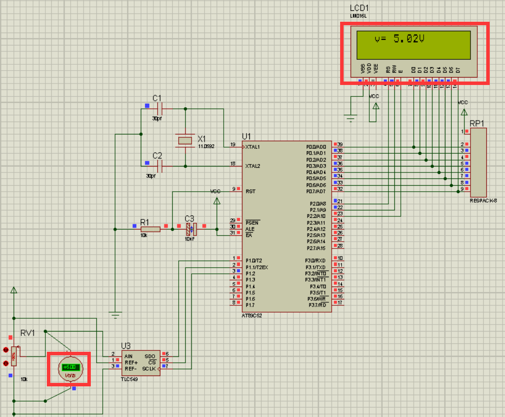 51单片机：利用TLC549测量电压，并将测量值显示在LCD上_tlc549的电压采集lcd显示-CSDN博客