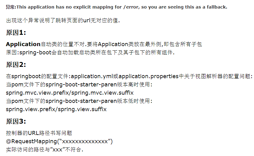 This application has no explicit mapping for /error, so you are seeing ...
