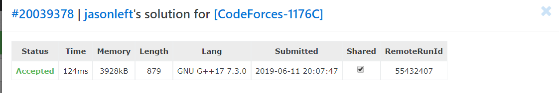 Lose it! CodeForces - 1176C - Programmer Sought