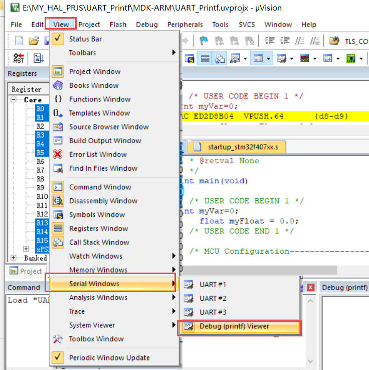 Keil中使用debug Printf Viewer显示串口信息代替物理串口keil的串口监视器在哪 Csdn博客 4297
