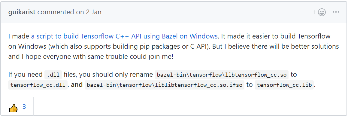 windows+bazel+tensorflow-r1.12(GPU)编译生成dll与lib_编译cpu版本的tensorflow.dll和tensorflow.lib-CSDN博客