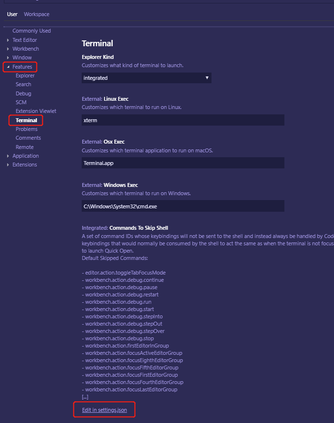如何将VS Code 和 Cmder 整合。（设置cmder 为 vs code默认terminal）_terminal.integrated.shell.windows":"cmd.exe ...