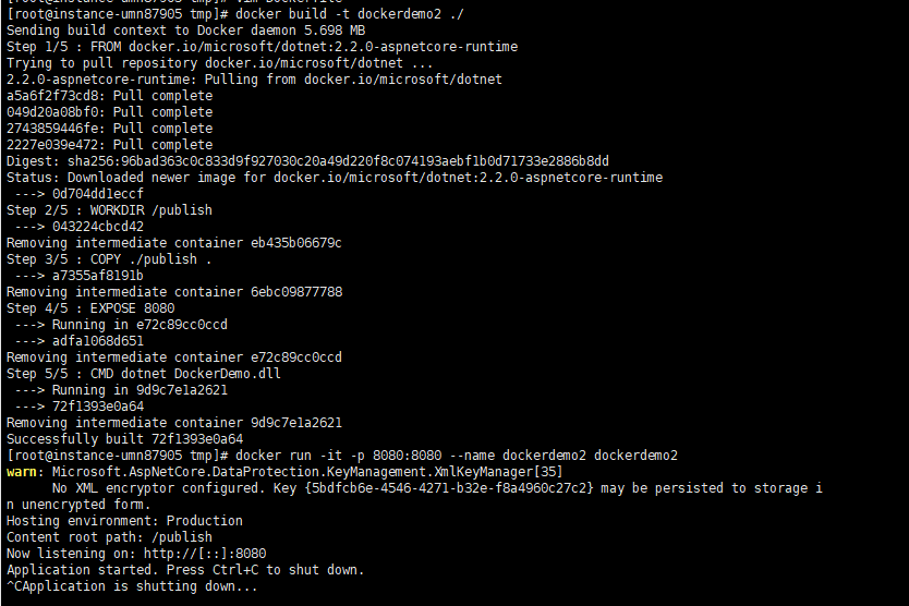 asp.net core 部署到linux docker 一直不成功，The specified framework 'Microsoft.AspNetCore.App', version ...