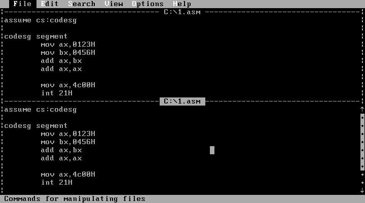 【8086汇编】DOS系统中 edit 文本编辑器详解_dos edit编辑器怎么用-CSDN博客