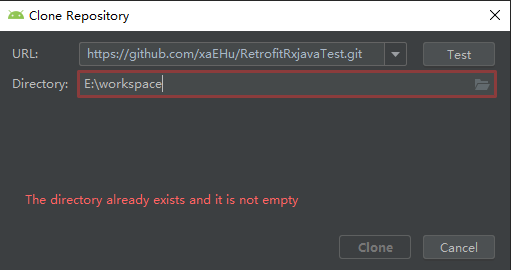 android studio从git上克隆项目显示the directory already exists and it is not empty-CSDN博客