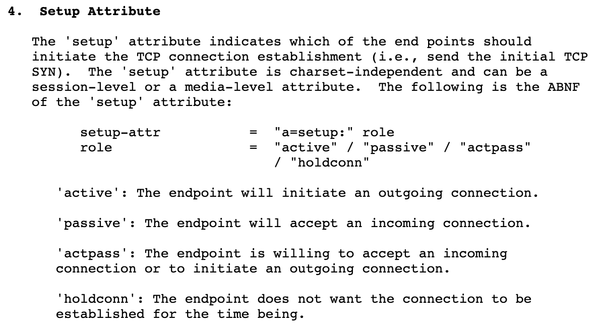 WebRTC中SDP的setup:actpass、active、passive_a=setup:active-CSDN博客
