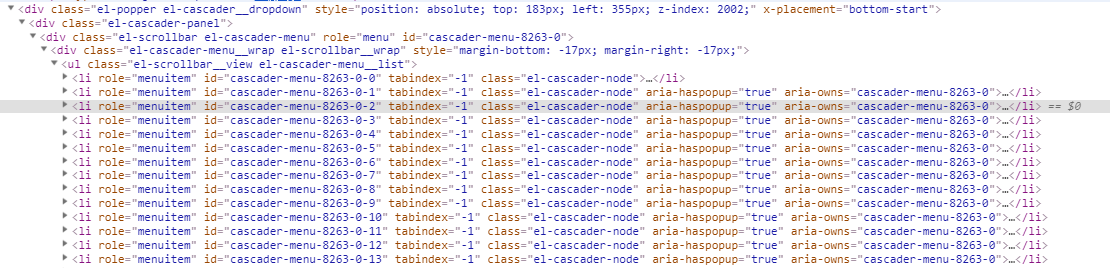 elementUI样式修改（Cascader 级联选择器）_elementui ul li-CSDN博客