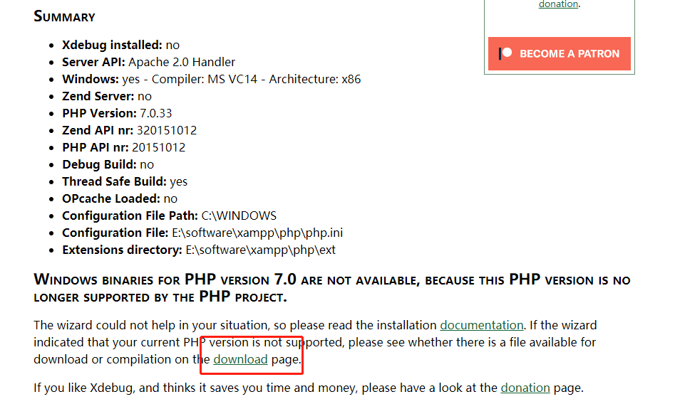 关于Xdebug提示不支持php7.0的坑_php调试文件找不到低版本的-CSDN博客