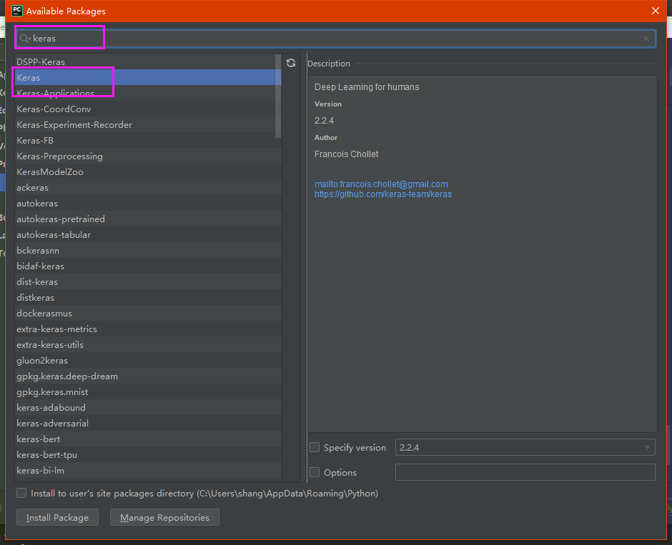 Windows下基于pycharm进行Keras配置_pycharm使用keras训练设置环境windows-CSDN博客