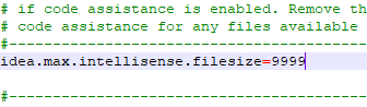 The file size(4.45M) exceeds configured limit(2.56M).Code insight features are not available ...
