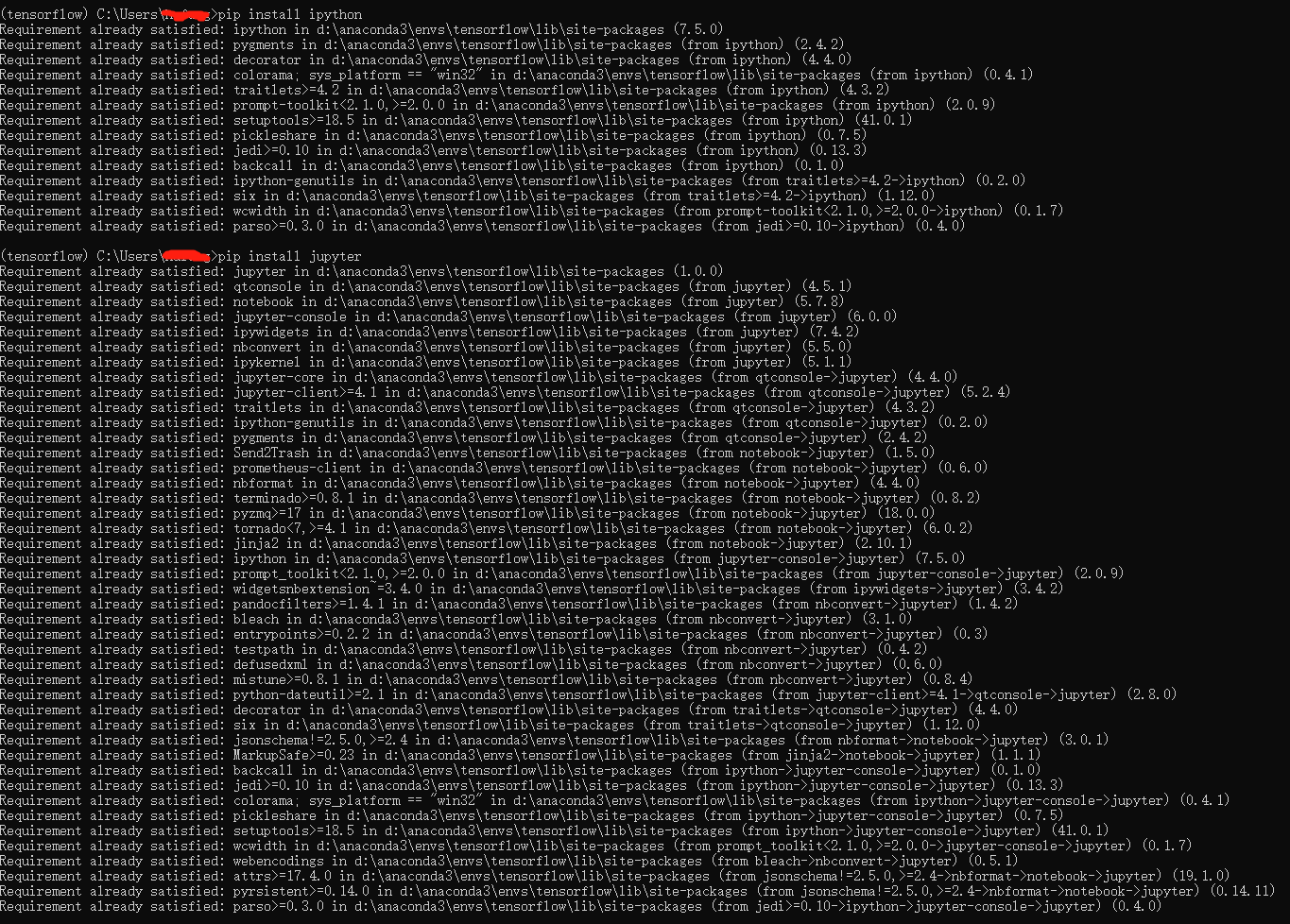 anaconda 中安装tensorflow并嵌入到jupyter notebook内_x-2010的专栏-CSDN博客
