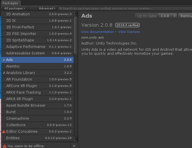 解决Unity Package Manager 一直loading 转圈圈_unity一直是checking for update-CSDN博客
