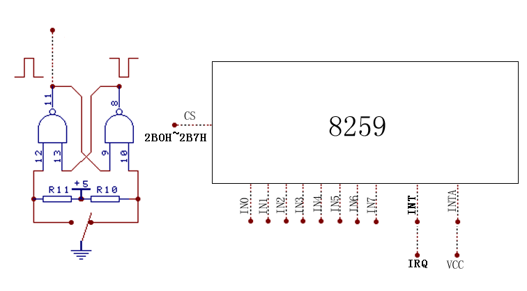 【微机原理 实验】中断控制器8259（硬件-含汇编代码）_使用8259a中的ir1中断,单脉冲信号模拟外部中断-CSDN博客