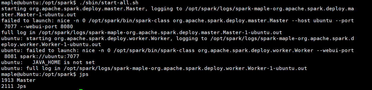 Spark启动的时候出现failed to launch: nice -n 0 /soft/spark/bin/spark-class org ...