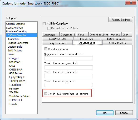 IAR所有的warning变成了Error解决方案_iar打开所有warning-CSDN博客