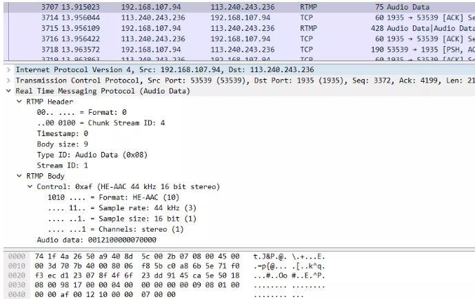RTMP协议封装AAC(ADTS)格式详解_rtmp aac-CSDN博客
