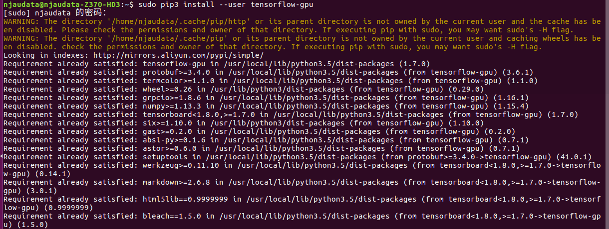 ubuntu16.04安装并检测TensorFlow是否成功，遇到的问题并解决问题_如何判断tensorflow是否安装成功 ubuntu-CSDN博客