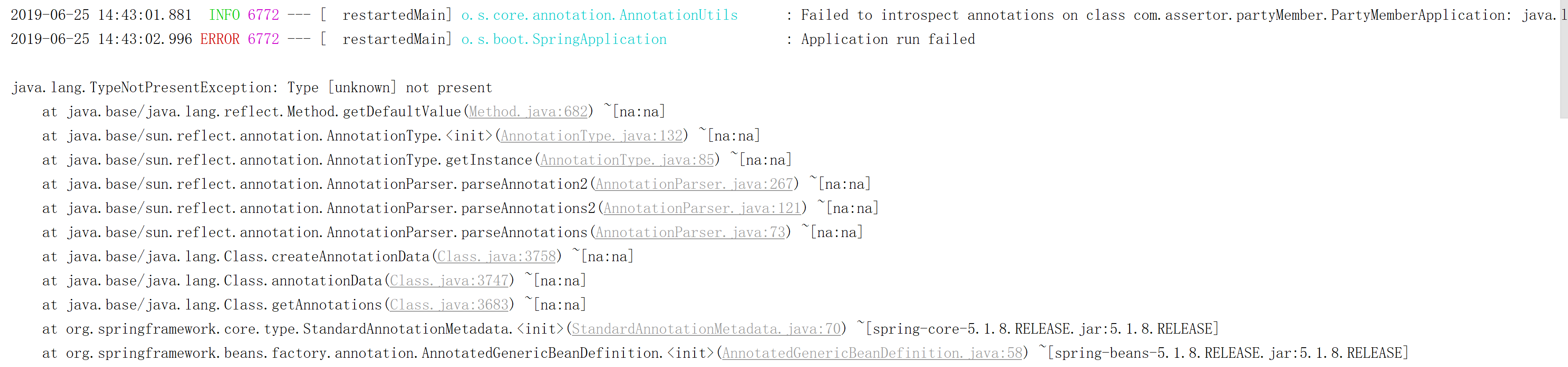 SpringBoot集成Mybatis启动项目时出现java.lang.TypeNotPresentException: Type [unknown] not present错误-CSDN博客