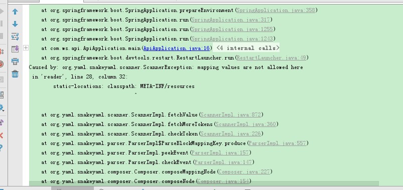 SpringBoot中yml文件报错：org.yaml.snakeyaml.scanner.ScannerException:mapping values are not allowe ...