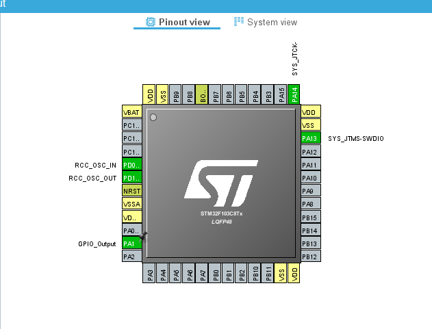 stm32cubemx stm32f103c8t6 配置流水灯_stm32cubemx中stm32f103c8t6的boot为flash启动 ...