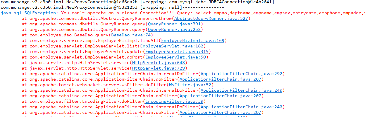java.sql.SQLException: You can't operate on a closed Connection!!!_jdbctemplate报错cannot do an ...