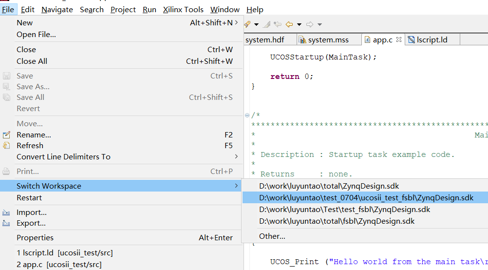 使用xilinx SDK创建ucosii工程_xilinx ucos-CSDN博客