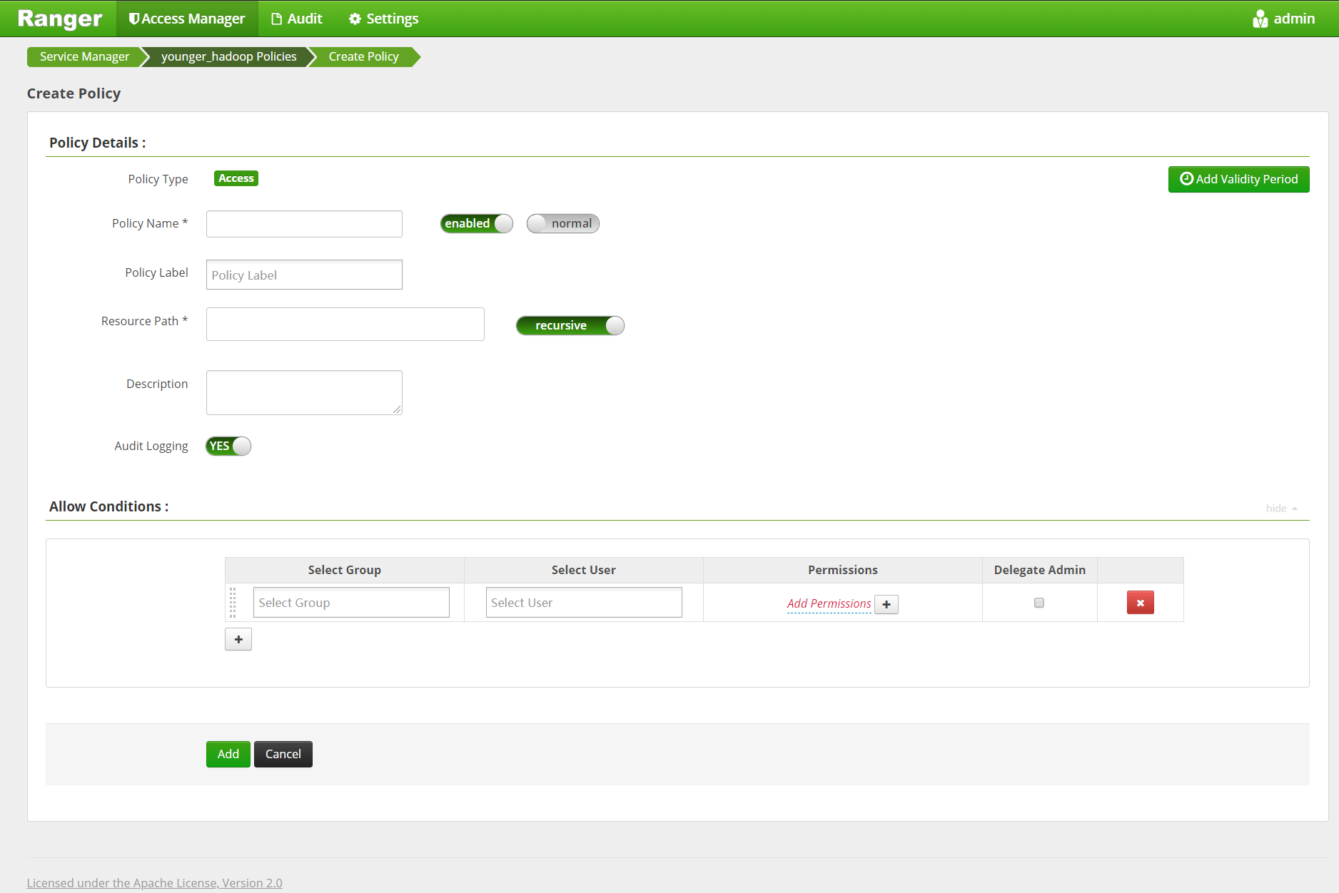 Apache Ranger 1.1.0 用户指南_apache ranger 的官方文档-CSDN博客