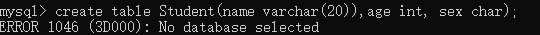 mysql错误：使用MYSQL创建表时出现 No database selected_mysql无法创建表格,no database-CSDN博客