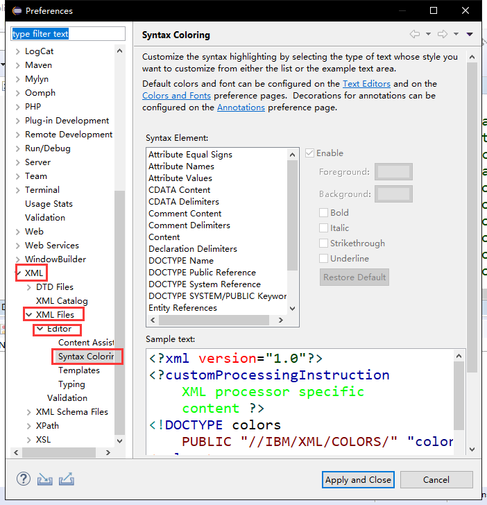 eclipse里xml的字体颜色修改_eclipse xml颜色-CSDN博客