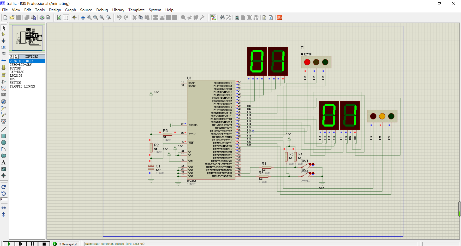 基于LPC2138控制的双向交通信号灯(ARM裸机编程)(最后3s绿灯闪烁)_编程绿灯在最后3秒要求每秒闪烁一次-CSDN博客