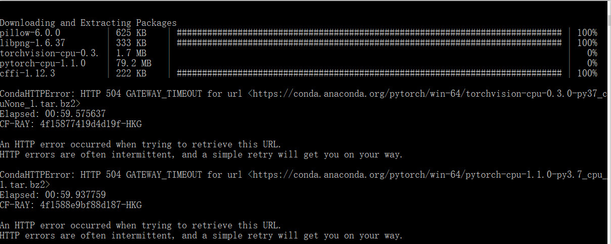 Win10安装pytorch：出现异常——CondaHTTPError: HTTP 000 CONNECTION FAILED for url-CSDN博客