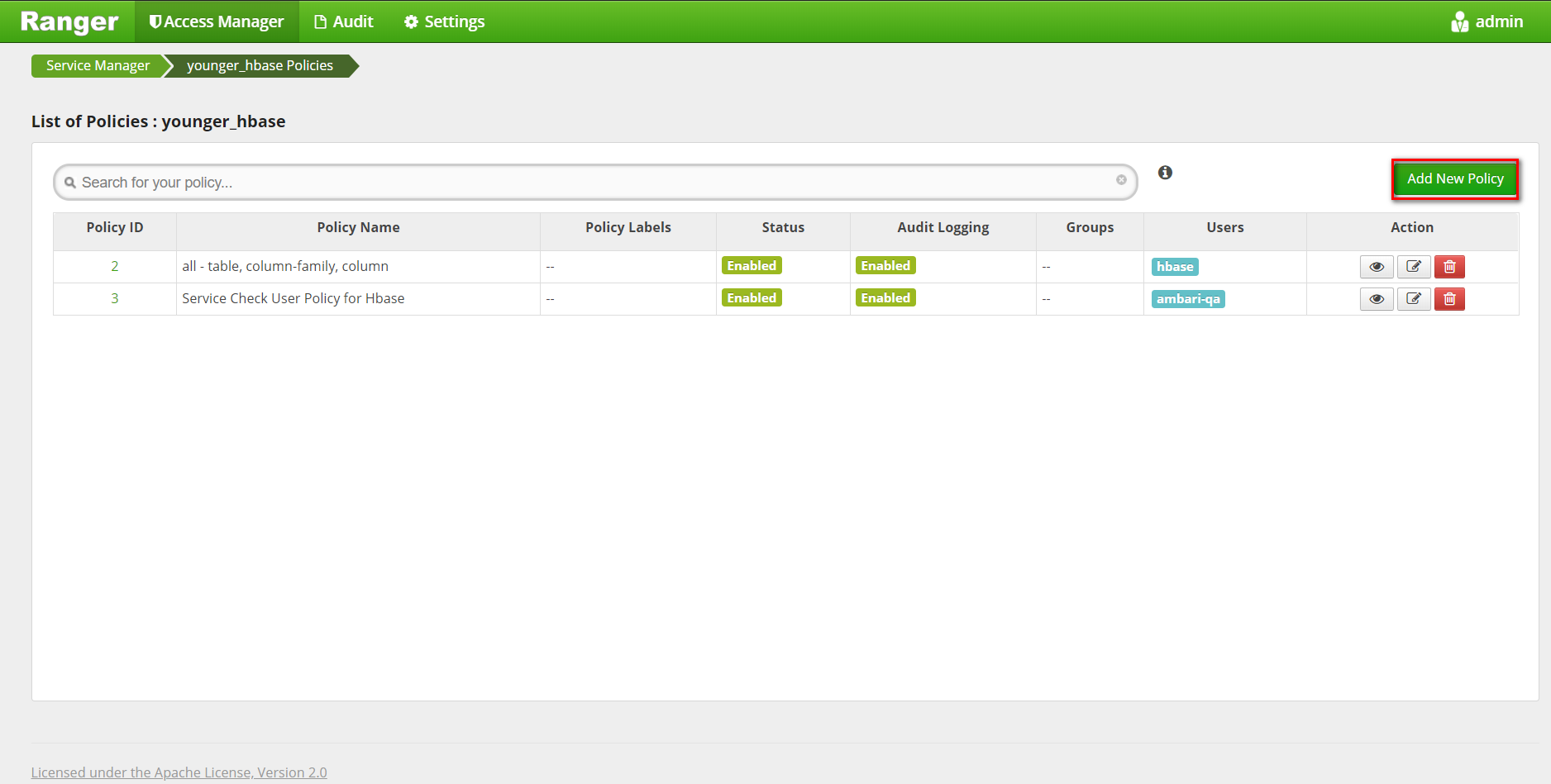 Apache Ranger 1.1.0 用户指南_apache ranger 的官方文档-CSDN博客