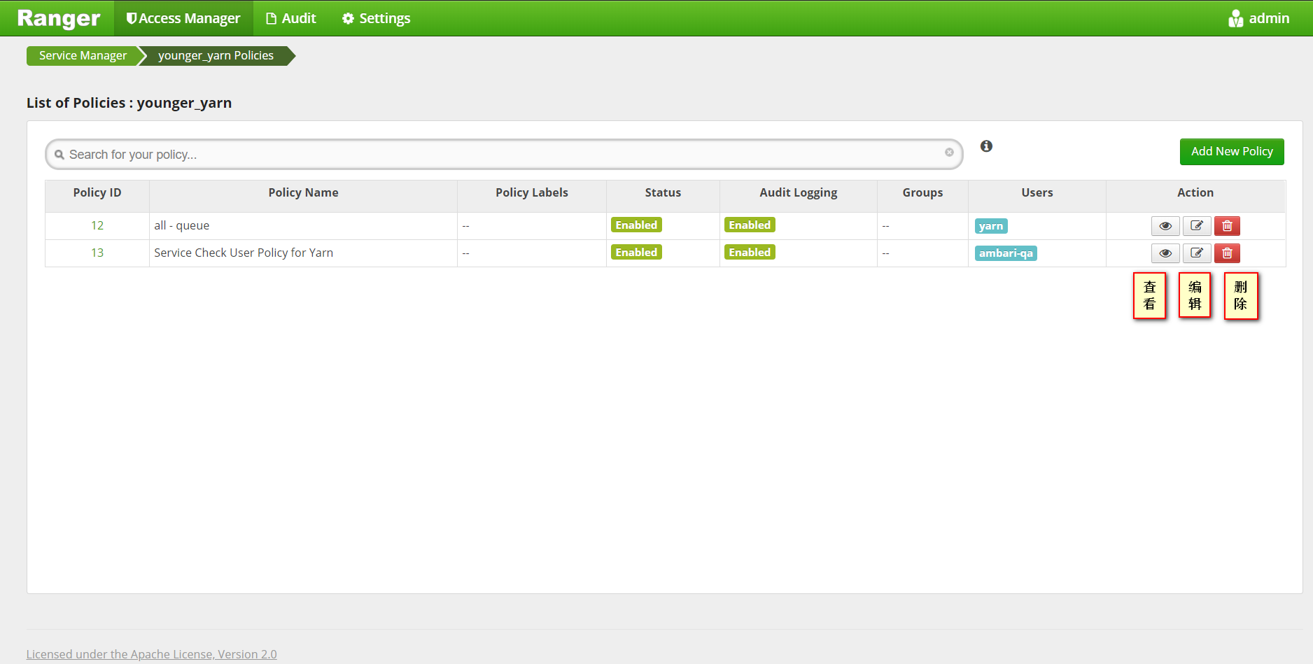 Apache Ranger 1.1.0 用户指南_apache ranger 的官方文档-CSDN博客