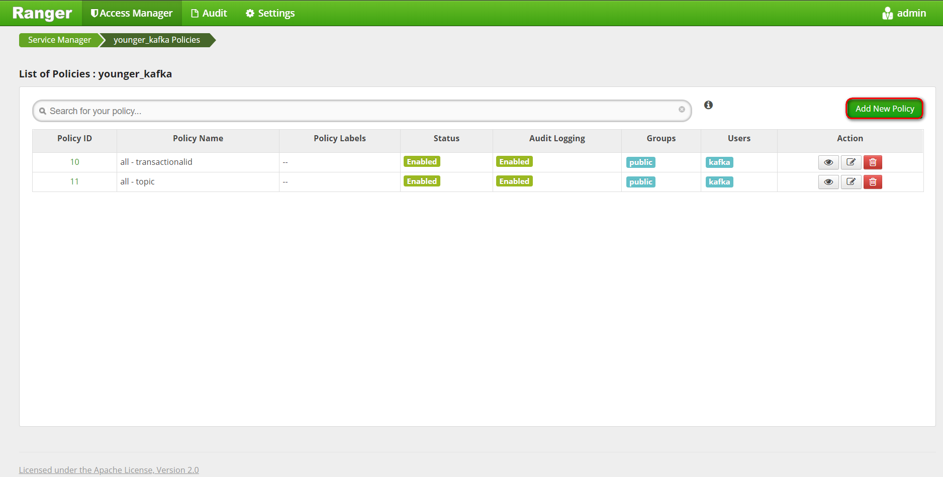 Apache Ranger 1.1.0 用户指南_apache ranger 的官方文档-CSDN博客