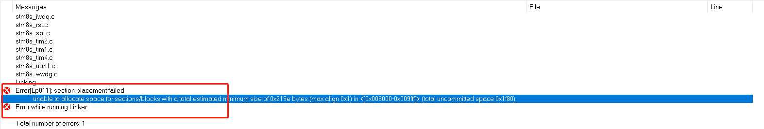 Iar编译报错 Error Lp011 Section Placement Failed Csdn博客 