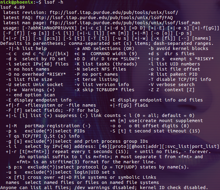 Linux lsof 命令_lsof -p-CSDN博客