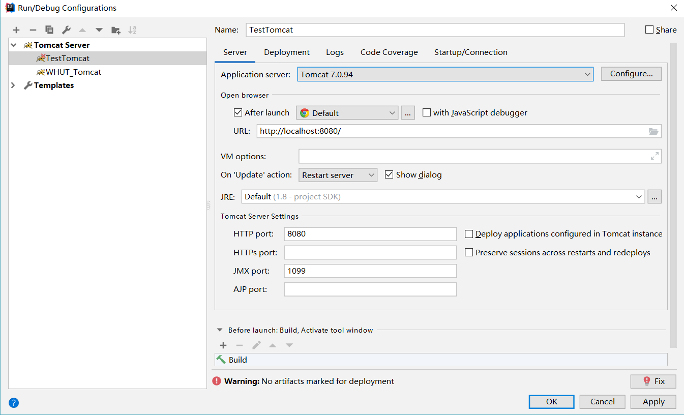 在IntelliJ IDEA中Tomcat的配置过程（全程详细图解）_idea2021 jmx端口配置-CSDN博客