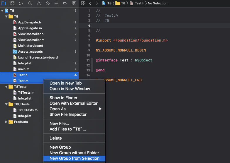 xcode10.2.1 把.h 和.m文件加入工程里面的某个文件夹【可确保xcode界面看到的目录组织方式和真实文件系统看到的一致】的步骤图解_xcode怎么关联.h和.m文件-CSDN博客