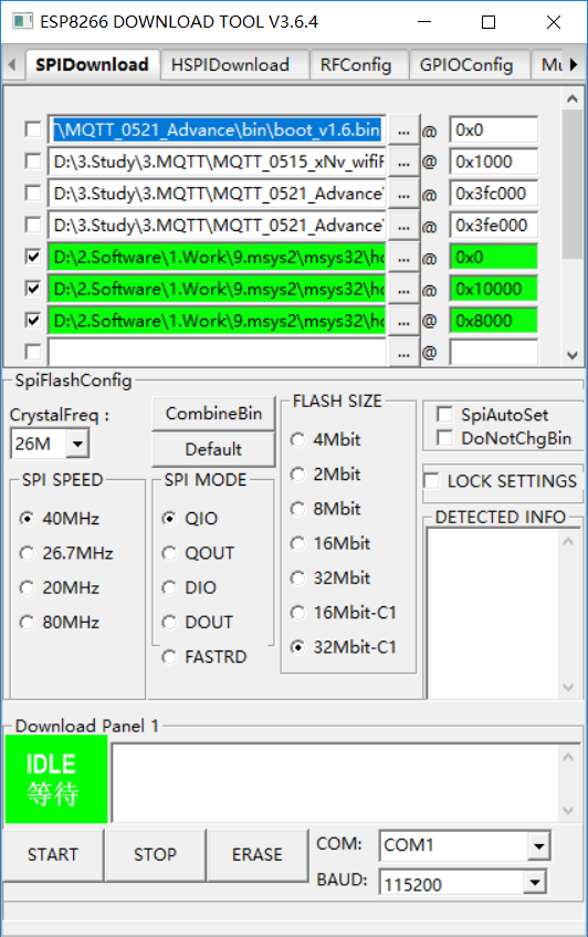 ESP8266（烧录工具配置）_at+cipstart dns fail-CSDN博客