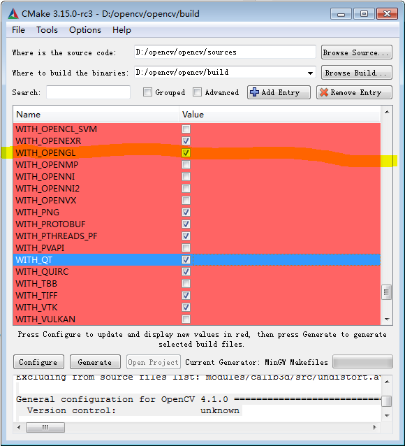 学习【Qt_OpenCV】Qt5.13.0 + MingW7.3.0 + Win7_64 + CMake3.15.0环境下编译OpenCV 4.1.0_qt open source ...