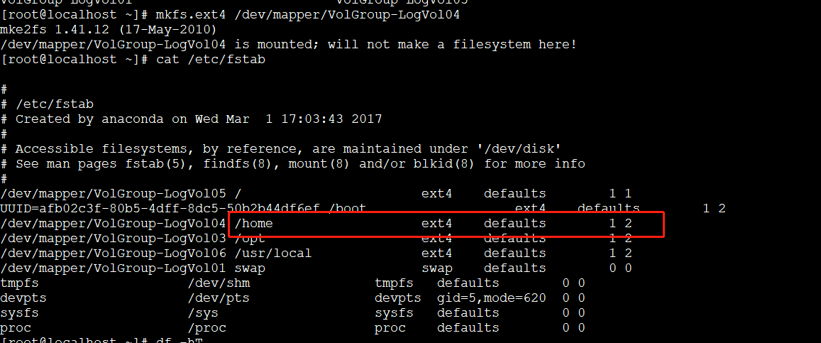 centos6 中减少硬盘分区容量控制，调整LVM逻辑分卷的大小。（xfs与ext4不同文件系统）_reducing active and open logical volume to 400 ...