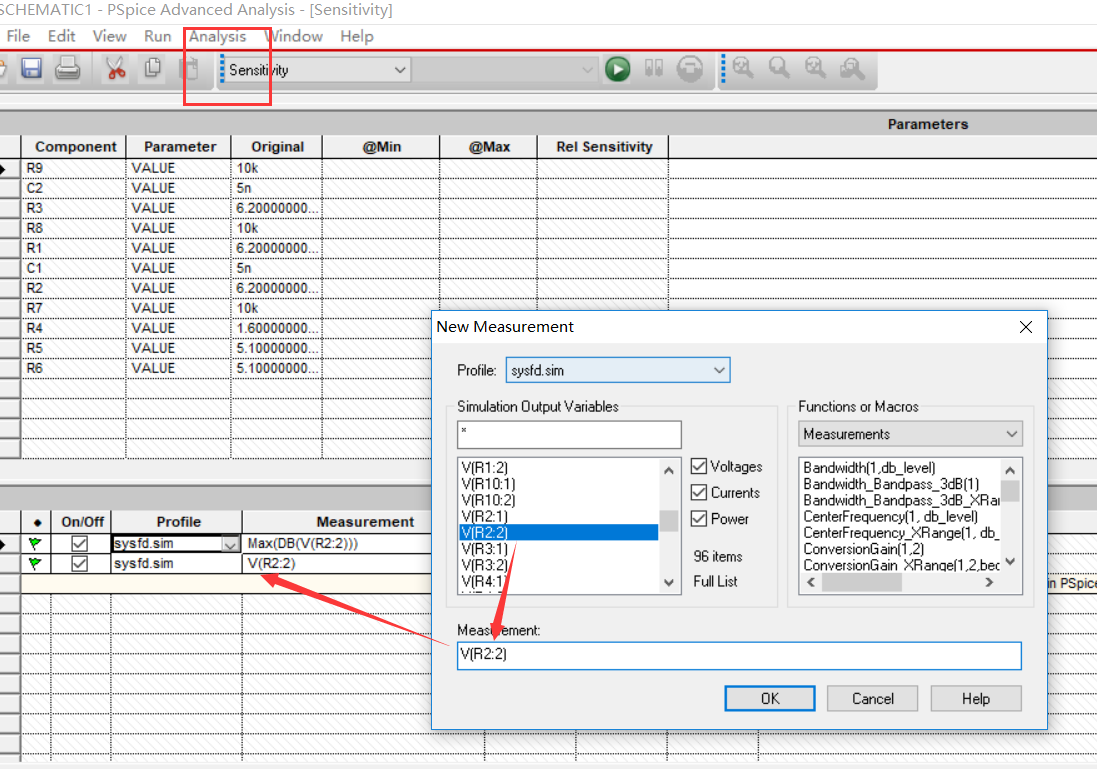 PSPICE-AA灵敏度分析_pspice如何做器件灵敏度分析-CSDN博客