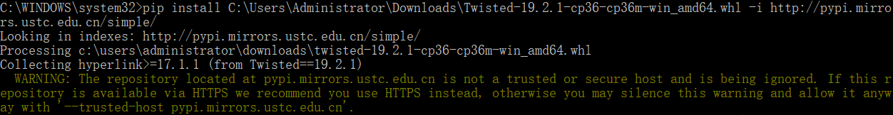 Python安装包出现warning Retrying Retry Total 4 Connect None Read None Redirect None Status None